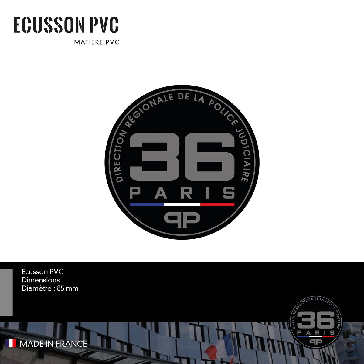 Écusson 36 Paris (APJP-DRPJ) Collection – Goodies Cop